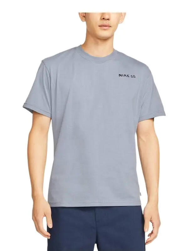 Nike Back Cartoon Printing Round Neck Casual Short Sleeve Blue - Multi-color