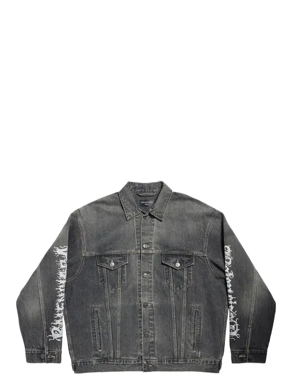 Balenciaga Metal Large Fit Denim Jacket - Black
