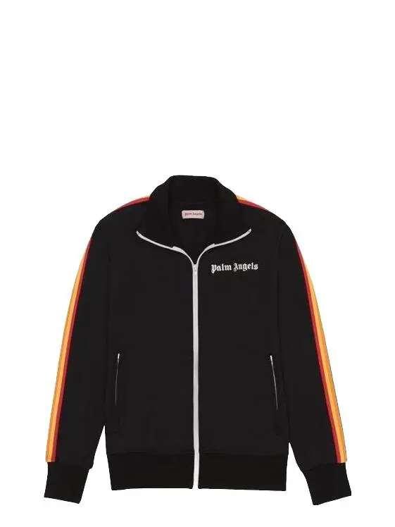 Palm Angels Track Jacket With Rainbow Stripes - Black