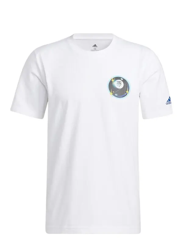 Adidas Tmac Tee 8 Pattern Printing Round Neck Pullover Short Sleeve White T-shirt - Default Color