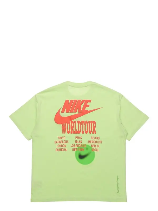 Nike Back Printing Embroidered Logo Sports Round Neck Short Sleeve - Green