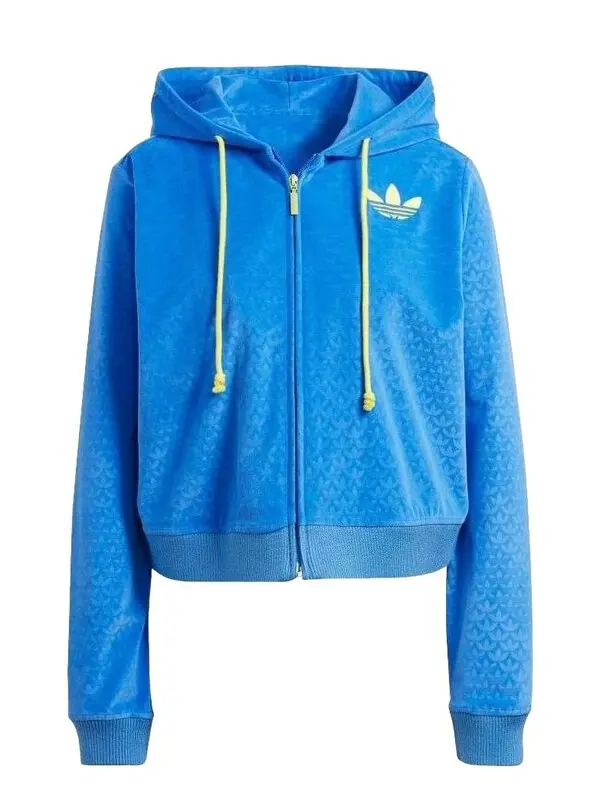Adidas Adicolor Heritage Now Velour Full Zip Hoodie - Blue