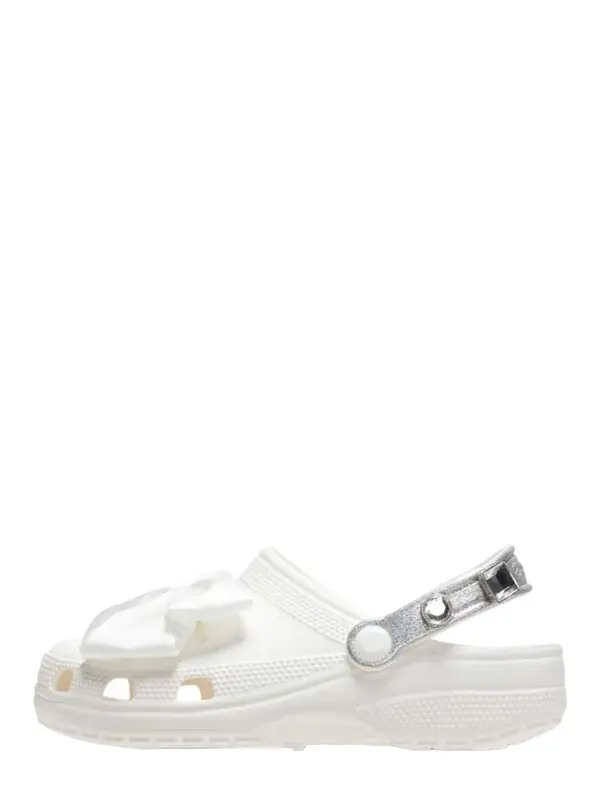 CROCS Classic Clogs With Bow Detailing - White