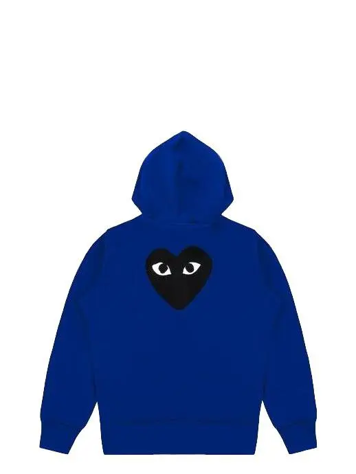 Play Comme Des Garcon Zip Up Hoodie With Heart Logo - Blue