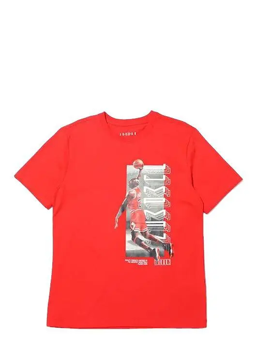 JORDAN Flying Basketball Sports Short Sleeve T-shirt - Red