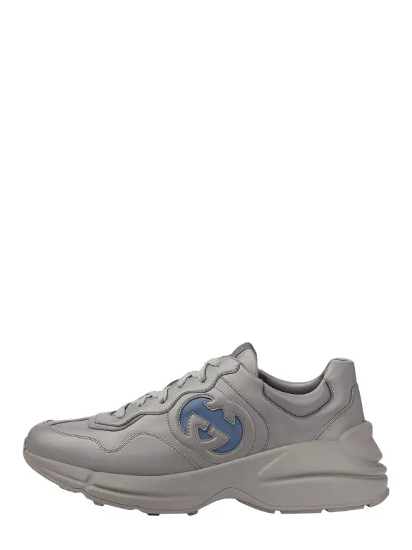 Gucci Rhyton Leather Sneakers - Grey