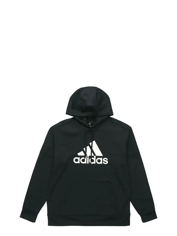 Adidas Logo Print Hooded Pullover - Black
