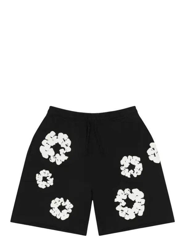 DENIM TEARS Cotton Wreath Sweatshorts - Black