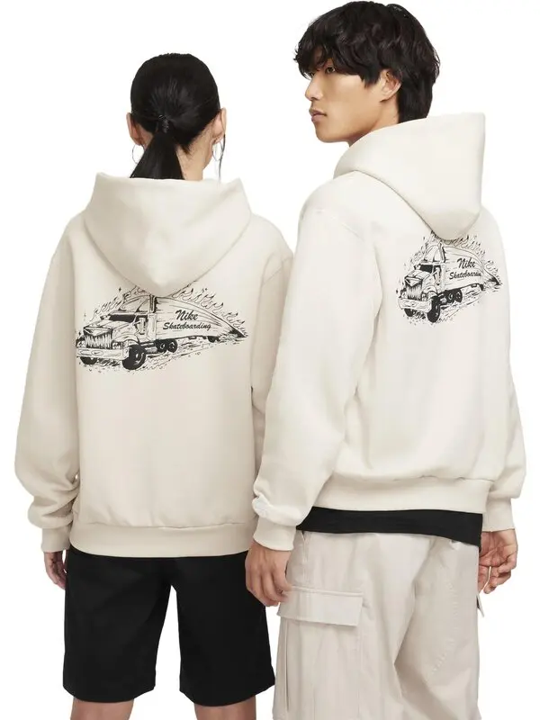 Nike Hoodie 'truckin Beige - Beige/black