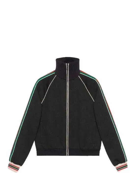 Gucci G Alphabet Knit Zipper Jacket - Black