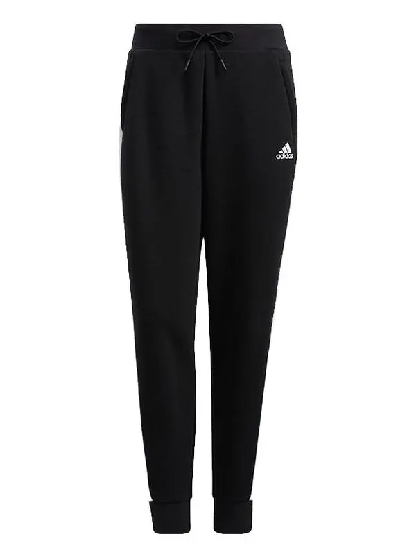 Adidas Fleece Contrast Stripe Side Pants - Black