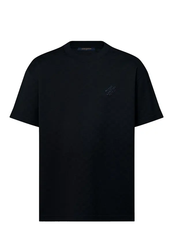 LOUIS VUITTON Damier Cotton Pique T-shirt - Black
