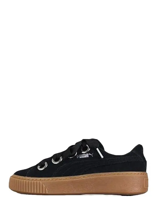 PUMA Platform Kiss Suede Low Top Sneakers - Black