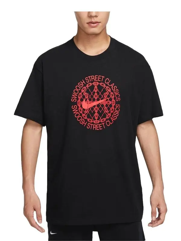 Nike Max90 Basketball T-shirt Asia Sizing 'black Red - Black/red