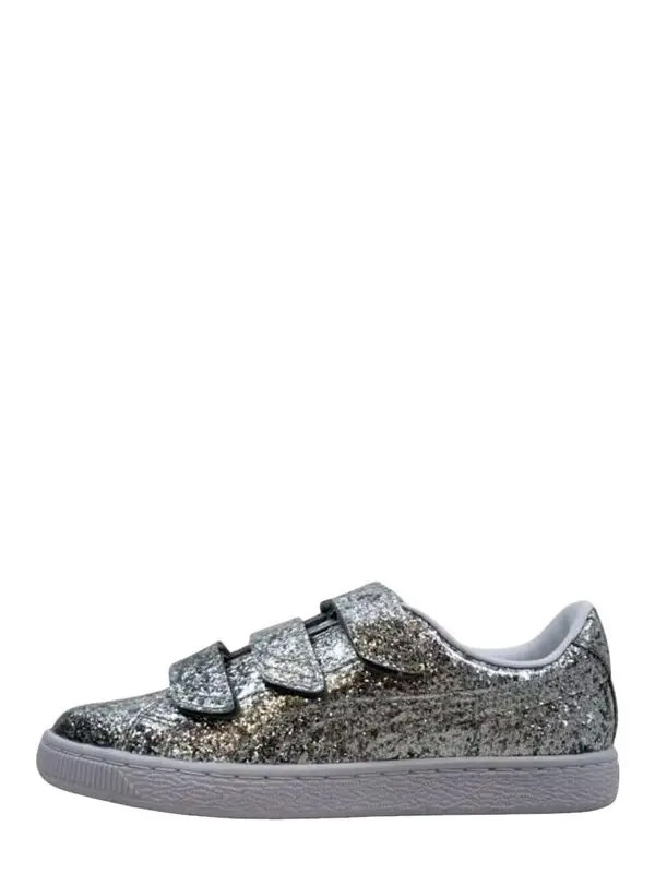 PUMA Basket Strap Glitter Sneakers - Silver