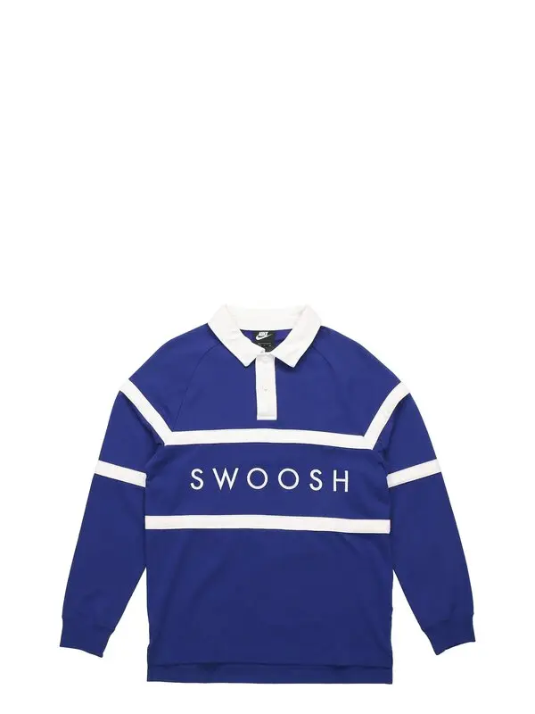 Nike As Sportswear Swoosh Rugby Polo - Blue