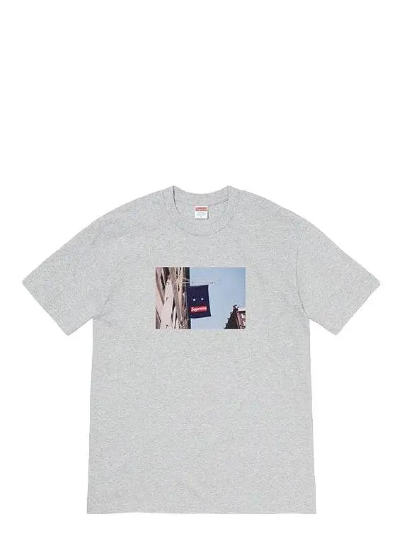 Supreme Fw19 Week 1 Banner Tee Short Sleeve Gray - Grey
