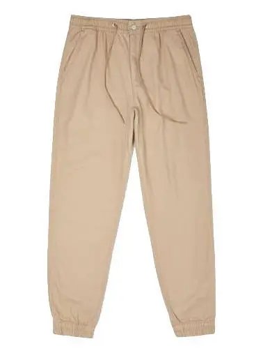 CONVERSE Solid Color Woven Casual Cargo Pants - Khaki