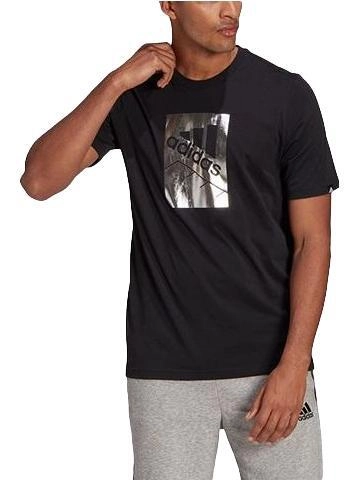 Adidas M Bx Fl T Logo Printing Sports Gym Round Neck Short Sleeve - Black