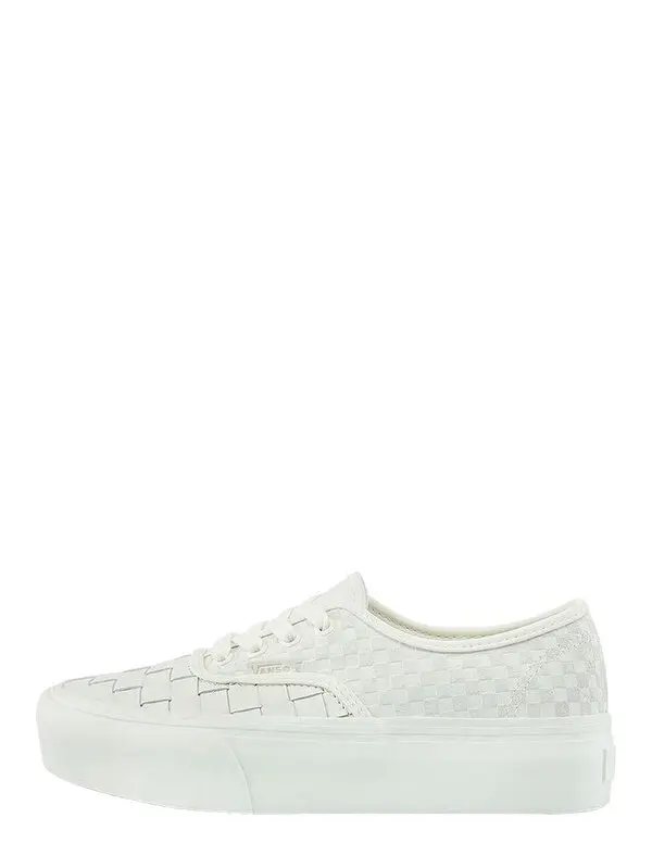 VANS Authentic Platform Woven Sneakers - White/grey