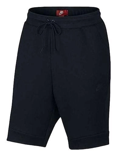 Nike Tech Fleece Alphabet Logo Lacing Loose Shorts - Black