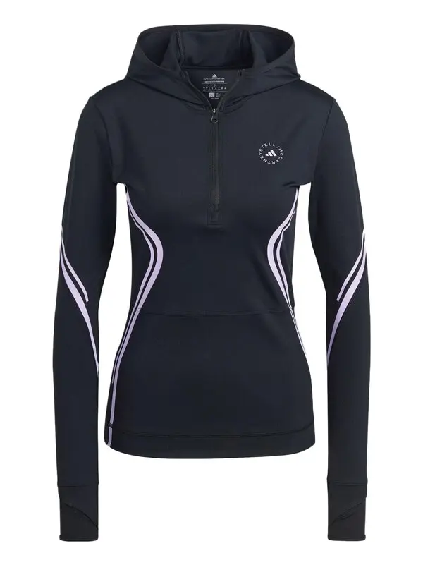 Adidas By Stella Mccartney Half-zip Hoodie - Black