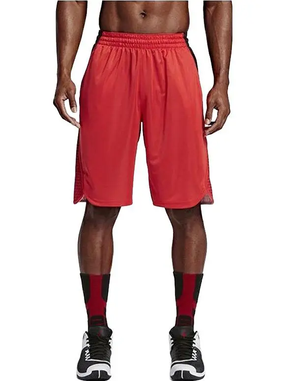 JORDAN Contrasting Colors Gradient Straight Sports Basketball Shorts - Light Crimson/black