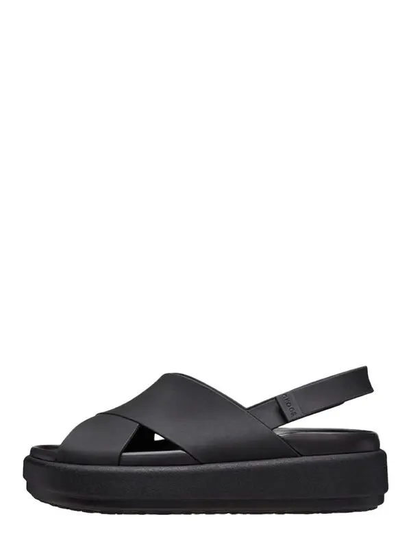 CROCS Brooklyn Luxe Cross Strap Platform Sandals - Black