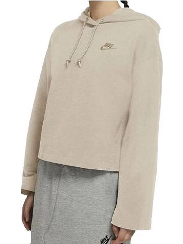 Nike Embroidered Logo Cropped Knit Hoodie - Yellow