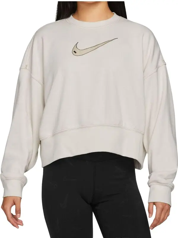 Nike Swoosh Logo Embroidered Pullover Hoodie - White