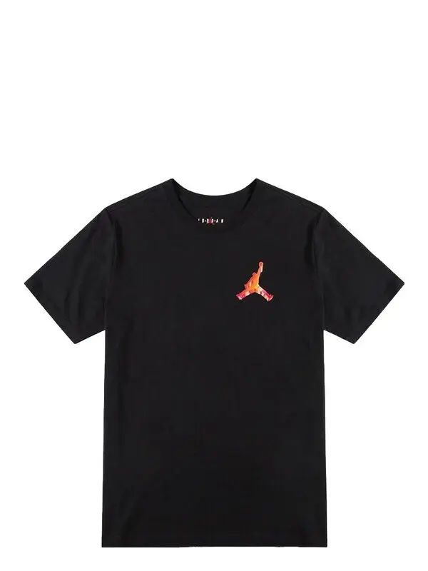 Nike Jordan Printing Logo Solid Color Round Neck Short Sleeve Black T-shirt - Default Color