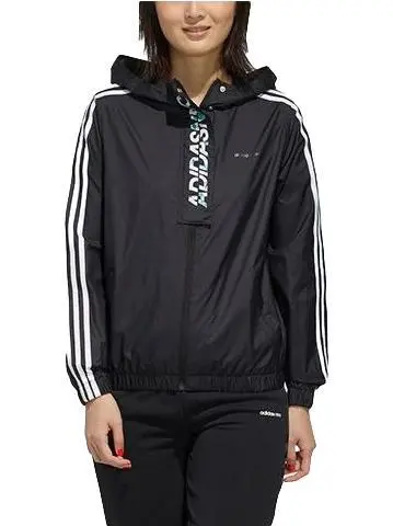 Adidas Neo Alphabet Flowers Logo Hooded Track Jacket - Black