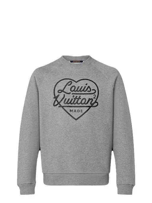 LOUIS VUITTON X Nigo2 Crossover Lv2 Ss22 Large Love Logo Alphabet Printing Cozy Pullover Autumn - Gray