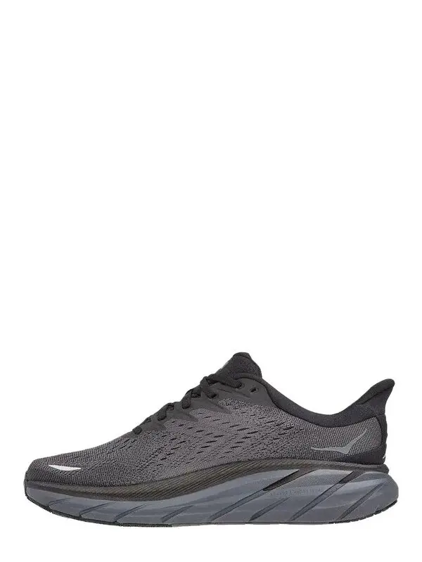 Hoka One One Clifton Athletic Lace-up Sneakers - Black