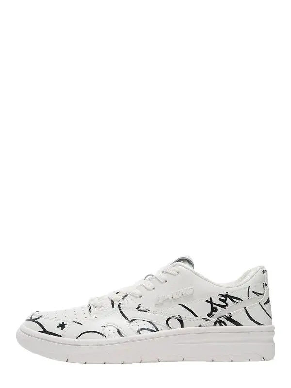LI-NING 937 / Black Artistic Low Top Sneakers - White