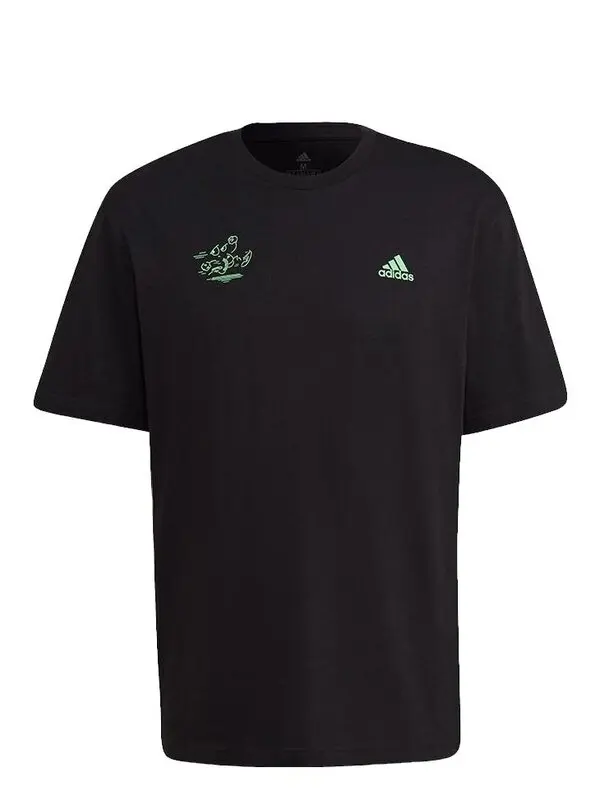 Adidas Sig Gfx 1 Casual Sports Breathable Printing Short Sleeve T-shirt - Black