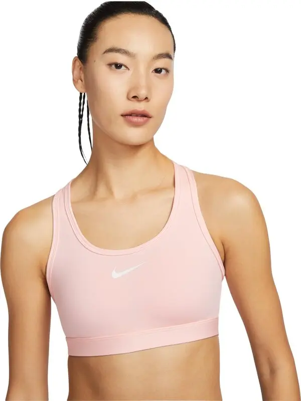 Nike Swoosh Medium Support Padded Sports Bra Asia Sizing 'pink - Atmosphere/atmosphere/white