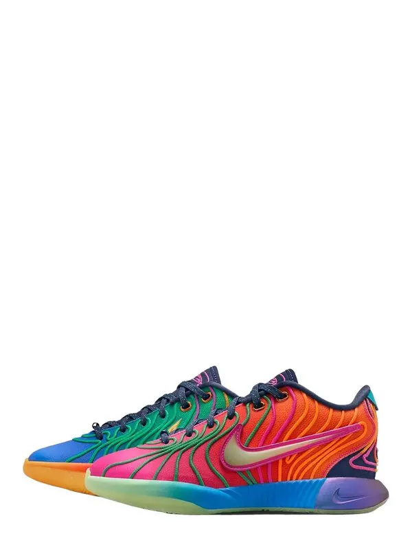 Nike Lebron 21 "optimistic" Athletic Sneakers - Photo Blue/laser Fuchsia/vapor Green