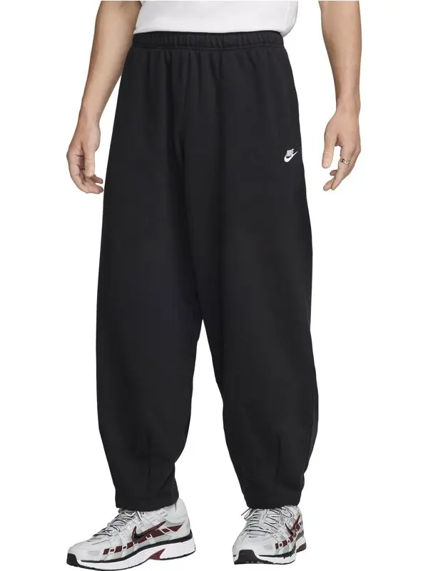 Nike Club Fleece Oversized French Terry Pants Asia Sizing 'black White - Black/white