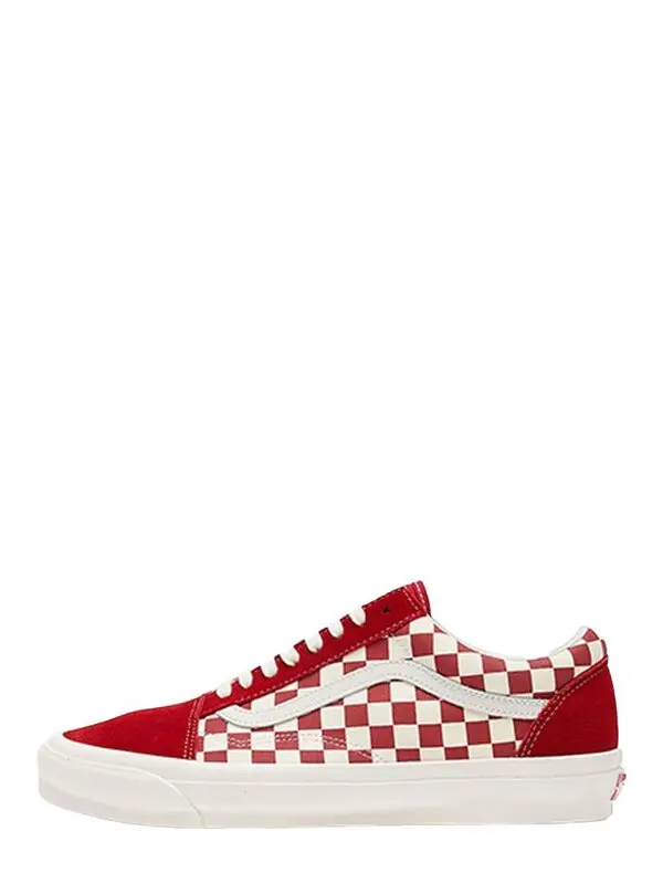 VANS Og Old Skool Lx Checkerboard Sneakers - White/red