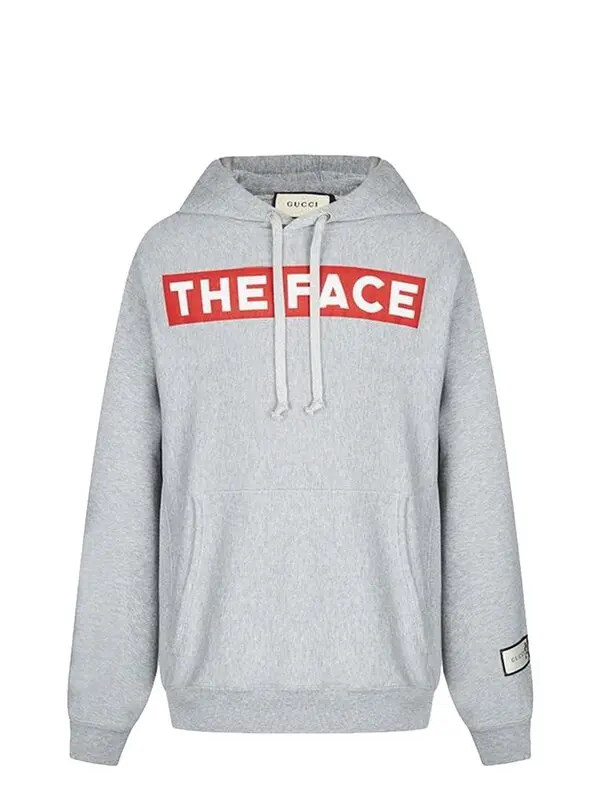 Gucci Alphabet Printing Hooded Long Sleeves Autumn Gray - Grey