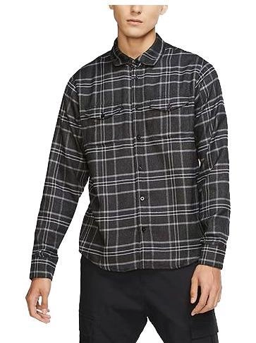 Nike Skateboard Plaid Casual Shirt Jacket - Black
