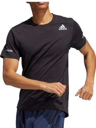 Adidas Short Sleeve Training T-shirt With Reflective Stripes - Light Gray