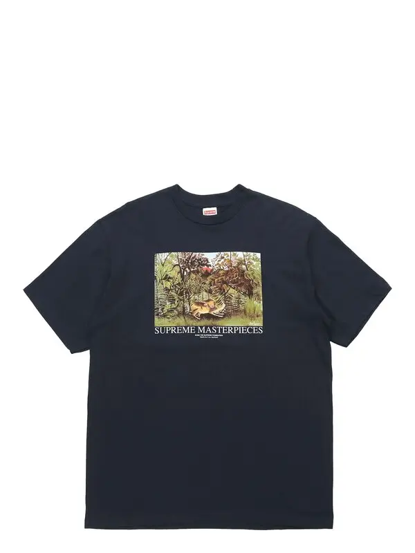 Supreme Ss20 Week 1 Masterpieces Tee Landscape Printing Short Sleeve Navy - Blue