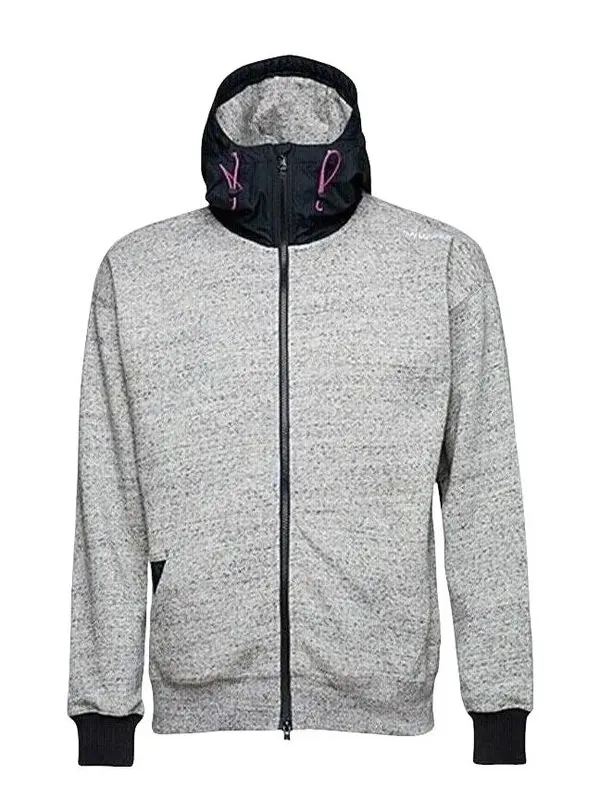 CONVERSE Mixed Media Full Zip Sweatshirt Asia Sizing - Grey