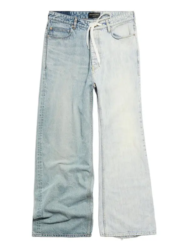 Balenciaga Fifty-fifty Paneled Jeans - Blue