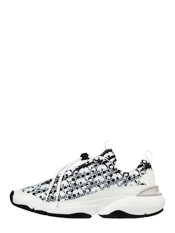 Dior Oblique Cannage Motif Sneakers - White/black