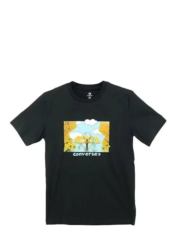 CONVERSE Overgrown Hoops T-shirt Asia Sizing - Black