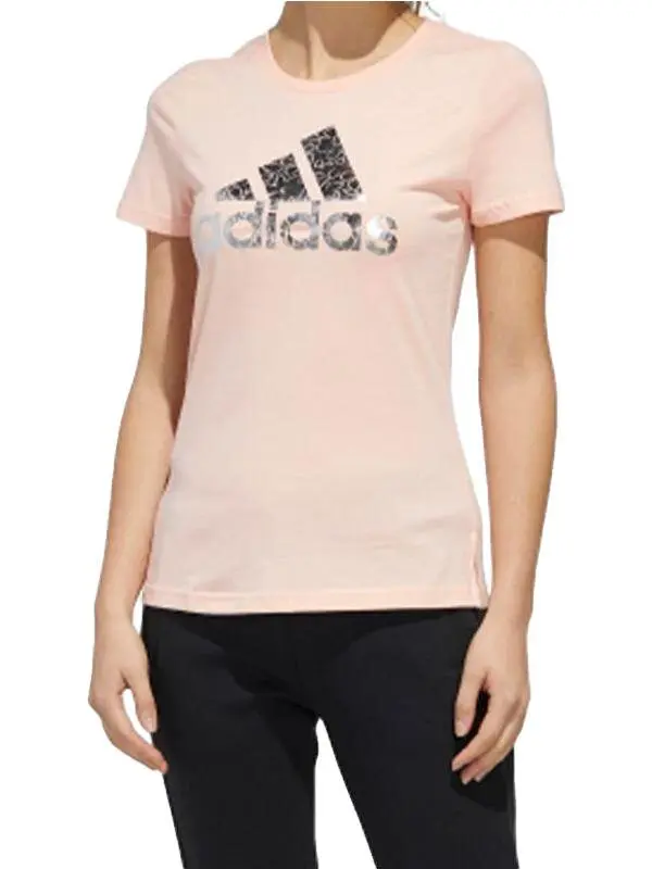 Adidas Brand Large Logo Short Sleeve T-shirt - Pink