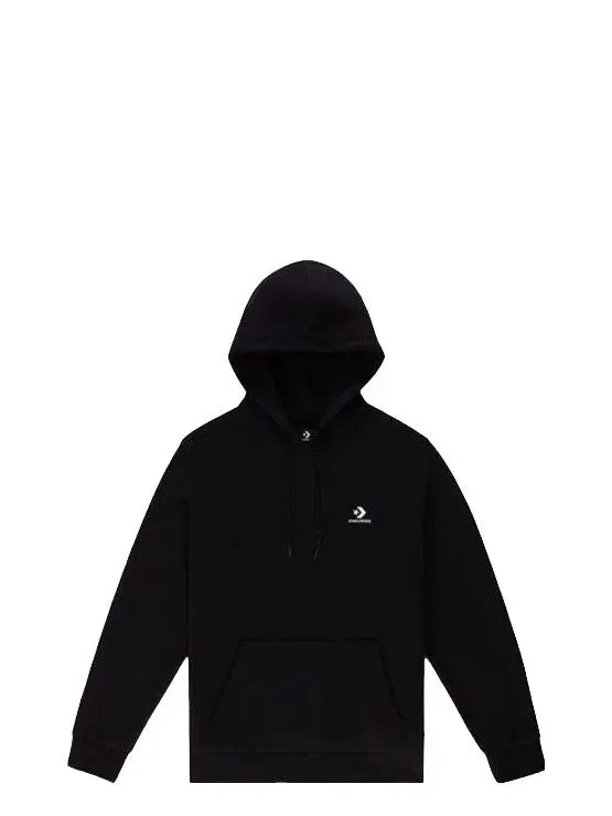 CONVERSE Embroidered Star Chevron French Terry Pullover Hoodie - Black